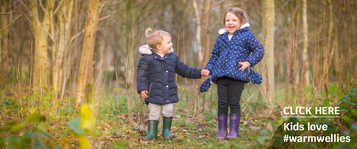 Kids neoprene lined wellington boots from Warm Wellies