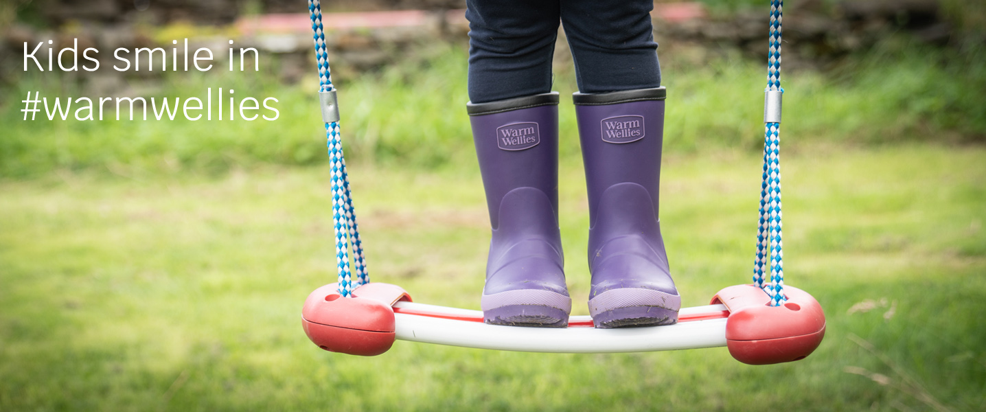 Kids neoprene lined wellington boots from Warm Wellies