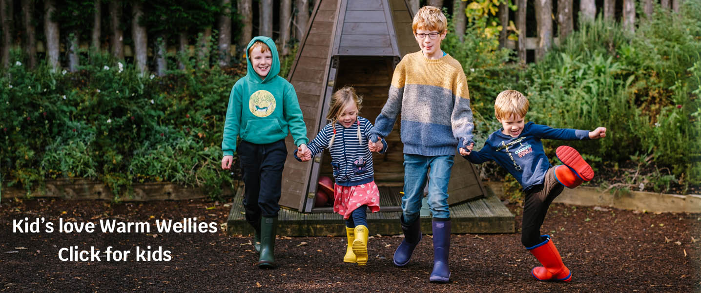 Kids neoprene lined wellington boots from Warm Wellies